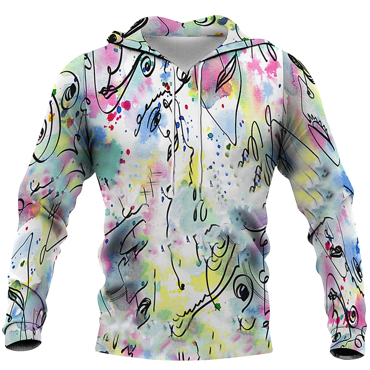 Graphic Hoodies Men Letter Printed Tie Dye Gradient Fleece Mens Sweatshirt Thick Funny Hunting Pullover Hoodie Design Light Weight Winter Hooded 01 White 4Xl