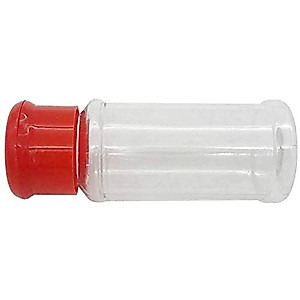 Misaso 50 Empty Plastic Spice Bottles for Storing Barbecue Seasoning Salt Pepper Etc. 100Ml / 3.3Oz, Red