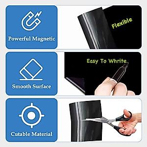 DumanAsen Magnetic Dry Erase Blackboard for Fridge, 16" x 12" Menu Board/Meal Planner for Refrigerator, with Stain Resistant Technology, Include 8 Chalk Markers