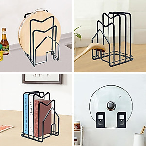 Aosome Pot Lid Holder, Cutting Board Holder Organizer-Multifunctional Kitchen Countertop Stand Organizer for Pots/Pans/Dishes/Plates/Books