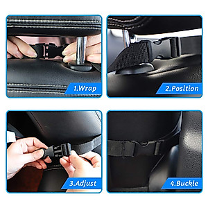 funbliss Duty Kick Mats(2 Pack),Back Seat Protector for Kids,Premium Waterproof Fabric, Reinforced Corners to Prevent Sag,2Reinforced Storage Pockets,Universal Fit,Black