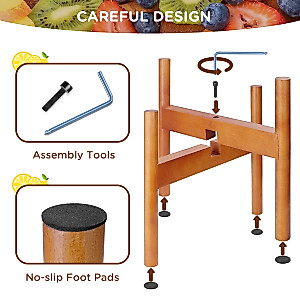 AZAMIA Beverage Drink Dispenser Stand for Parties, Fits 10-12 Inches Gallon Jugs, Glass Jars and Bottles, Wood