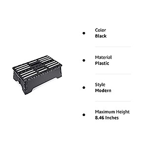 5 inch Portable Folding Step Stool(Black),Opens Easy in Indoor and Outdoor Universal,Durable Plastic Material Supports 300 lbs,Folding Ladder Storage for Kitchen,Toilet,Bathroom, Bedroom,Camping ect