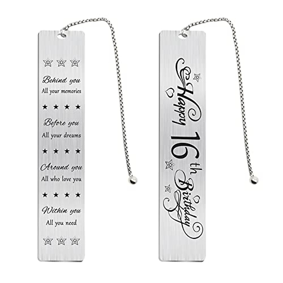 Jzxwan Happy 16th Birthday Gifts for Teen Girls Boys, Sweet 16 Year Old Birthday Bookmark Gift for Women Men, 16 Birthday Decorations for Boys