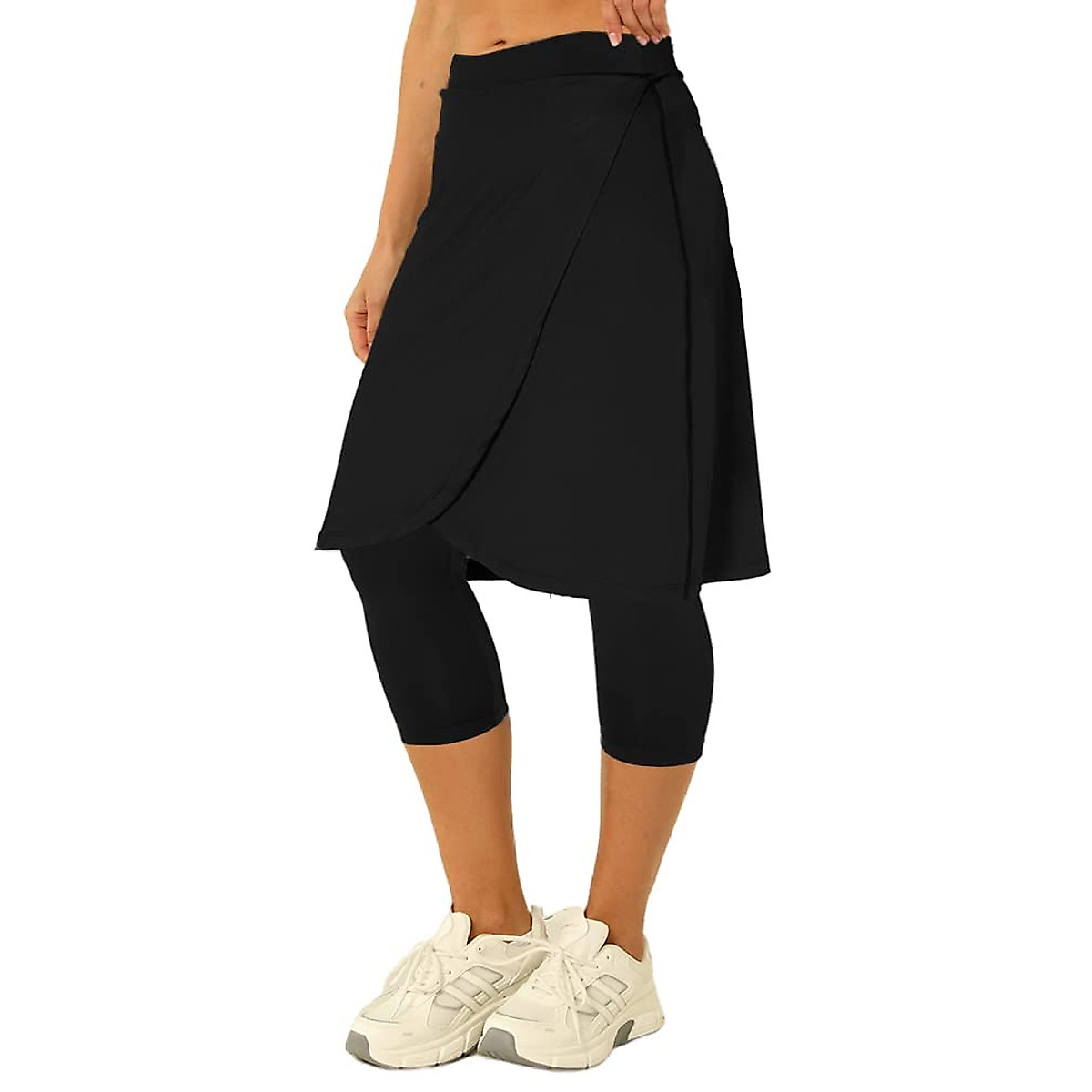 Aurgelmir Knee Length Womens Golf Tennis Skirts with Capri Legging Athletic Running Outdoor Workout Skorts with Pocket