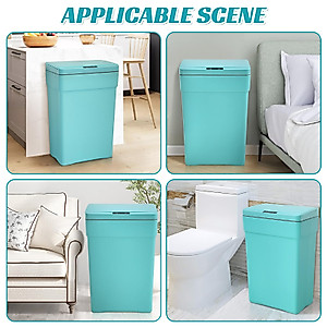 Dkeli Trash Can 13 Gallon Kitchen Trash Can for Bathroom Bedroom Home Office Automatic High-Capacity Plastic Touch Free Garbage Can with Lid Waste Bin 50 Liter, Set of 2