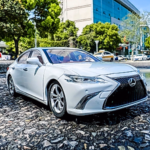 WAKAKAC Model Car 1/24 Lexus ES300 Alloy Diecast Collectible Toy Car with Light and Sound Toy Vehicle Door Can Be Opened for Boys Kids Toddler Gift White Car