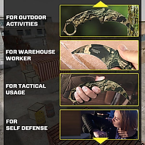 Karambit Knife - Fixed Blade Knife - Karambit Knives - CSGO Raptor Claw Knives - Best Combat Carambit for Hunting Camping Hiking EDC for Men Women Comes with Sheath - Fathers Day Dad Gift 16853