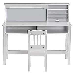 NC Painted Student Table and Chair Set A, White, 5-Layer Desktop, Multifunctional (1106066cm)