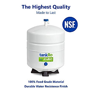tankRo RO132-TNK RO Water Filtration System Expansion Tank 4 Gallon Capacity – NSF Certified – Compact Reverse Osmosis Water Storage Pressure Tank 1/4" Tank Ball Valve