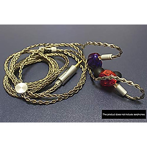 Youkamoo 4.4mm 8 Core Silver Plated Braided Earphone Replacement Upgrade Cable Silver Plated Wire Balanced Earphone Cable for BL03 V80 KZ ZS10 PRO ZS10 AS10 ZS6 ZST ZSR TRN (2 Pin 0.78mm)