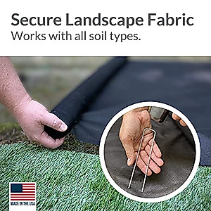Pinnacle Mercantile USA Made 200 Pack Garden Landscape Staples Weed Barrier Fabric Stakes Galvanized 6 inch Pins Anti Rust Sod Staple 11 Gauge Steel