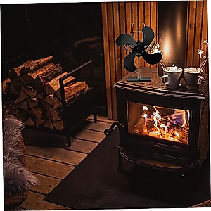 Stove Fan, 4-Leaves Heat Powered Wood Stove Fan, Energy-Saving Fireplace Fan, Thermoelectric Fan Eco Fans, Fireplace Blower Fan Kit for Log Burner