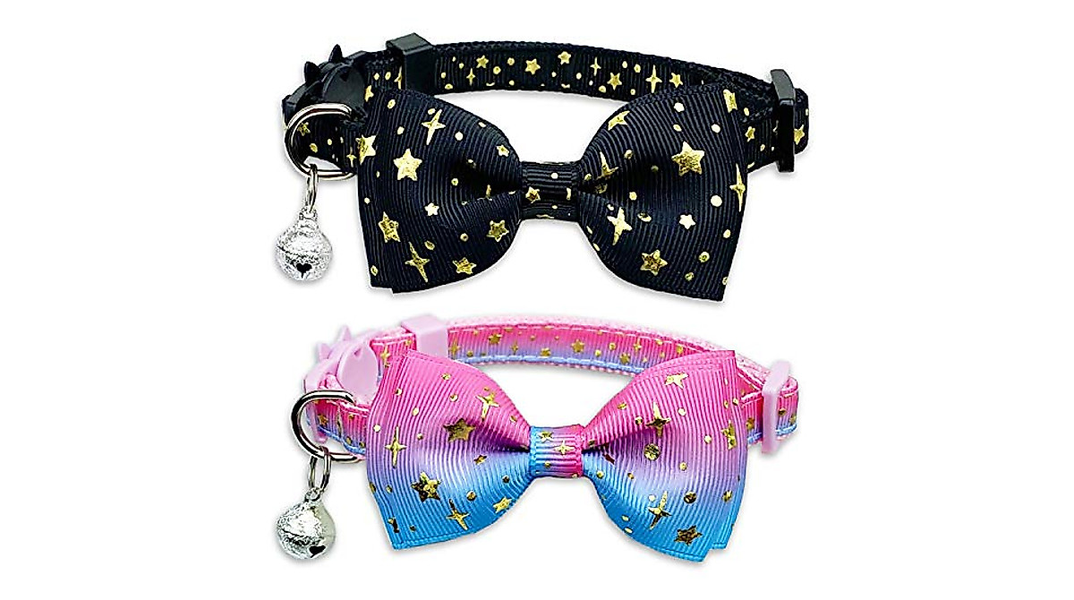 Pohshido Cat Collar with Bow Tie - 2 Pack