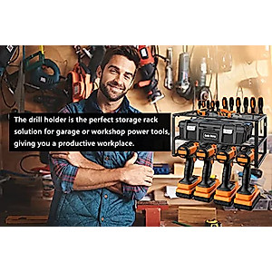 Power Tool Organizer, Drill Holder Wall Mount, Power Tool Storage Rack With Removable Design, Garage Heavy Duty Tool Shelf for Cordless Drill Storage, Gifts for Men/Dad/Grandfather