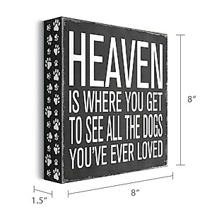 Barnyard Designs Wooden Box Sign Motivational Desk Decor, Primitive Decor Office Desk Decorations for Women Office or Bathroom Shelf Inspirational, Spiritual (Heaven is Where)