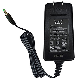 Genuine 12V 3A AC/DC Adapter for Verizon FiOS G1100 G 1100 FIOSG1100 Quantum Gateway Modem Router KSA20C1200300HU KSAS0361200300HU MU36-8120300-A1 MJ36-D120300-A1 DC12V 3.0A Power Supply Cord Charger