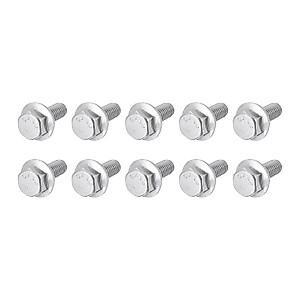 METALLIXITY Flanged Hex Head Bolts (M6x12mm) 50pcs, Hexagon Serrated Flange Bolt Carbon Steel Screw - for House Construction Hardware Fasteners