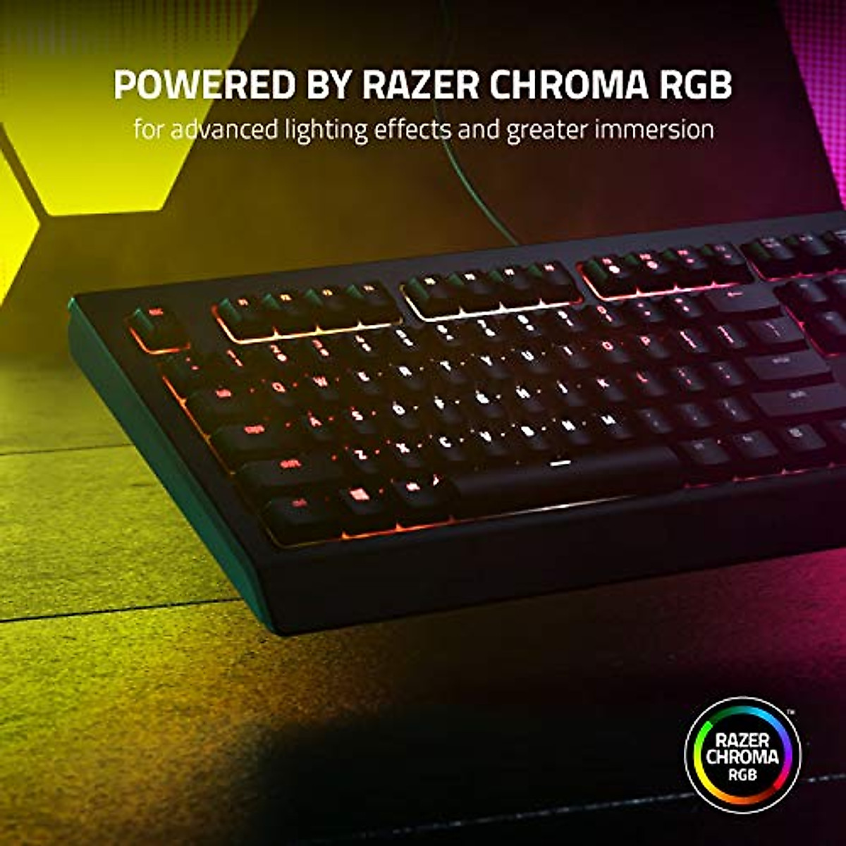 Razer Cynosa V2 Gaming Keyboard: Customizable Chroma RGB Lighting - Individually Backlit Keys - Spill-Resistant Design - Programmable Macro Functionality - Dedicated Media Keys (Renewed)
