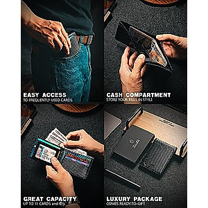 Zitahli Mens-Wallet-Slim-Leather-RFID Blocking Wallet for Men Minimalist Bifold Credit Card Holder with Gift Box