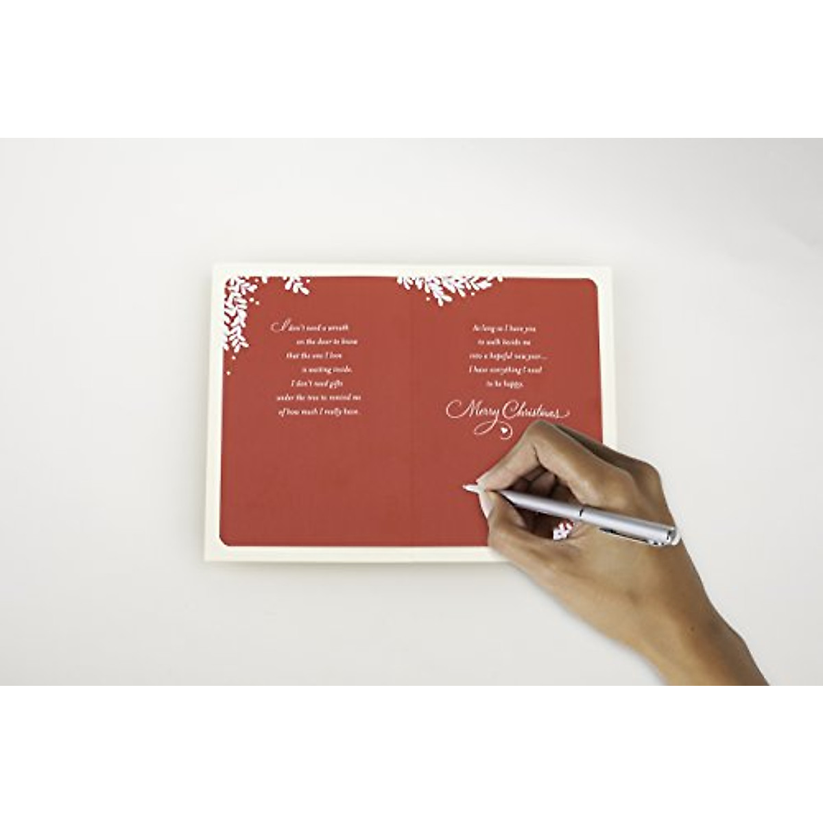 Hallmark Romantic Christmas Card for Wife (Red Metallic)