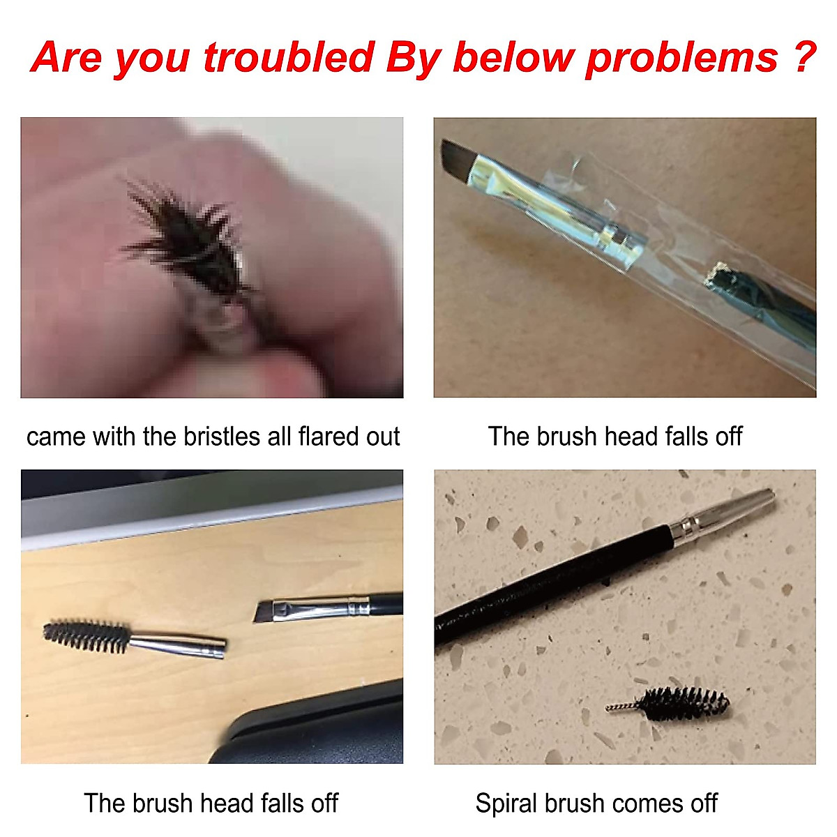 Bueart Design PRECISION Concealer brush for eyebrows Dual Ended Detail Flat Eyeliner definer Brow Brush with spoolies for eyebrow eyelash Spiral Brush Spoolie Mascara Brush