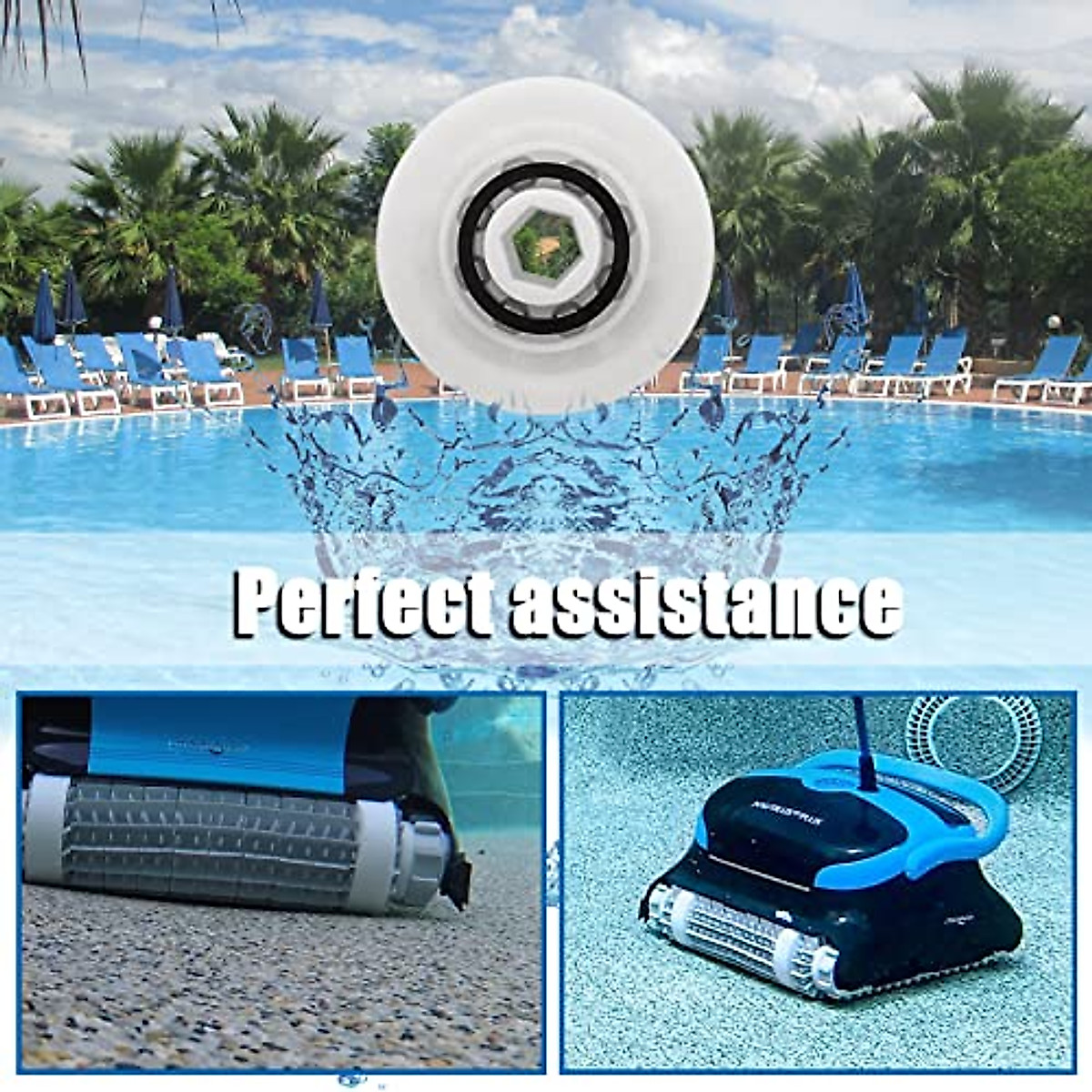 Upgrade 4 Pack Guide Wheels with 2 Pully Gears,Part Numbe 3884997-R6,Replacement for Dolphin,Nautilus CC Plus Premier Pool Cleaner Accessories