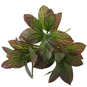 Shineweb 1Pc 3 Branches Artificial Magnolia Leaves Plants Garland Home Kitchen Garden Office Wedding Wall Decor Purple