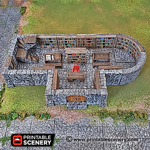 3DEGOS Library Furniture Set DND Terrain 28mm for Dungeons and Dragons, D&D, Pathfinder, Warhammer 40k, RPG, Miniatures, Age of Sigmar, Tabletop, D and D, Dungeons and Dragons Gifts