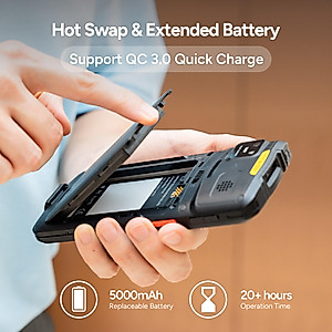 MEFERI ME61 Android Barcode Scanner with Charging Cradle, Equip Zebra SE4710 Scan Engine, PDA Handheld Mobile Computer, 1D 2D QR, Wi-Fi 4G BT GPS NFC, 6" Full-Screen, PDA for WMS