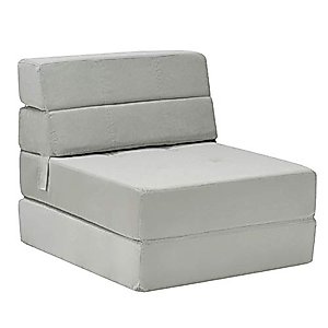 Giantex Convertible Sofa Bed, Floor Couch Sleeper, Folding Futon Guest Bed, Modern Chaise Lounge Upholstered Padded Cushion, Large Accent Chair Living Room Bedroom Gray