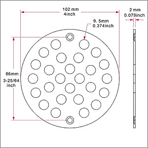 Bropury 4-Inch Screw-in Shower Strainer Drain Cover Replacement Hair Floor Strainer Floor Drain Floor Drainer Cover Bathtub Drain Strainers (White)