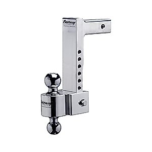 Fastway Flash 42-00-2900 E Series Adjustable Aluminum Ball Mount with 10 Inch Drop, 2 Inch Shank, and Chrome Plated Balls