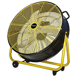 VENTISOL Industrial Fan 24" High Velocity Floor Fan With 3 Speed 7800 CFM, Heavy Duty Metal Drum Fan For Shop, Garage, Warehouse, Workshop, Factory, Commercial