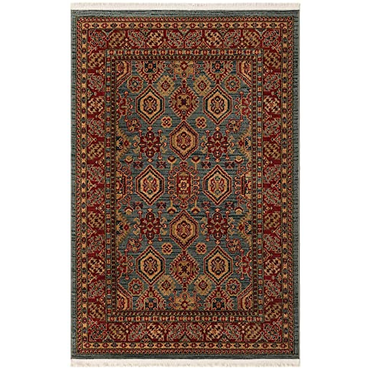 Unique Loom Sahand Collection Area Rug - Alexander (4' 1" x 6' 1" Rectangle, Light Blue/Light Brown)
