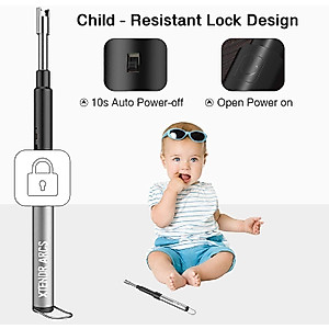 XTENDR ARCS V2 Extendable 2.5 Feet Arc Extra Long Flameless Fireplace Stove Electric Candle Lighter for Pilot Light, Grilling, Firepit, Kitchen, BBQ (Black)