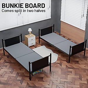 Mayton, 1.5-Inch Split Fully Assembled Bunkie Board for Mattress/Bed Support, Twin(Set of 2), Grey