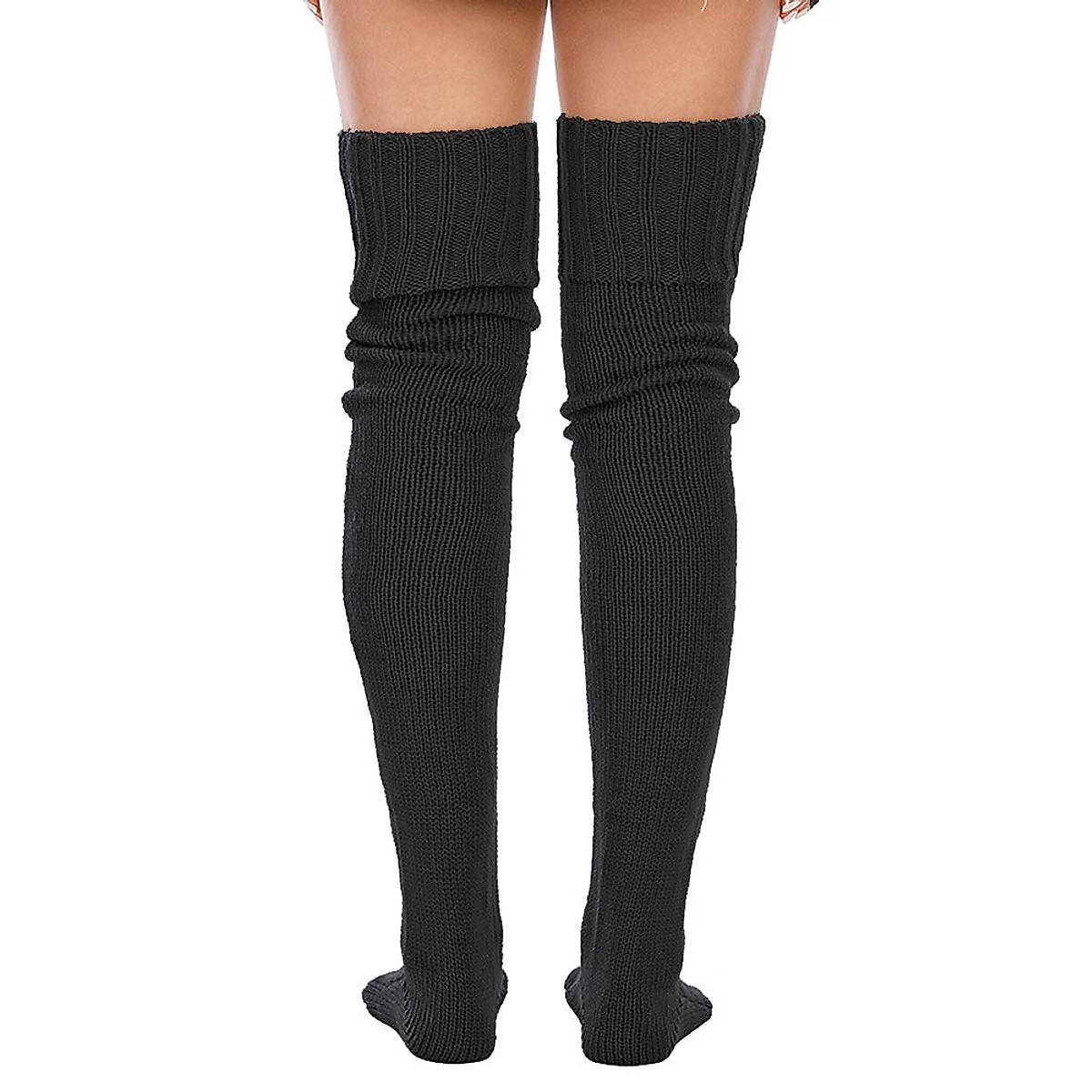 Leoparts Women's Cable Knitted Thigh High Boot Socks Extra Long Winter Stockings Over Knee Leg Warmers