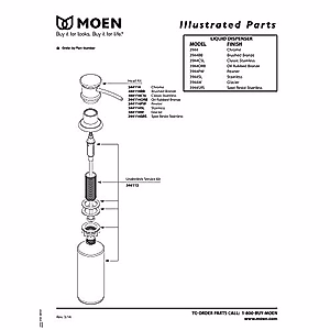 Moen 3944ORB Deck Mounted Kitchen Soap Dispenser with Above the Sink Refillable Bottle, Oil Rubbed Bronze