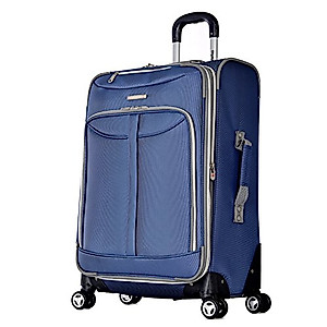 Olympia U.S.A. Tuscany 25 Inch Expandable Vertical Rolling Luggage Case, Denim Blue, One Size