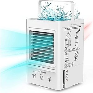 Portable Air Conditioner, 5000mAh Rechargeable Battery Operated 120°Auto Oscillation Personal Mini Air Cooler with 3 Wind Speeds, 3 Cooling Levels, Perfect for Office Desk, Dorm, Bedroom and Outdoors