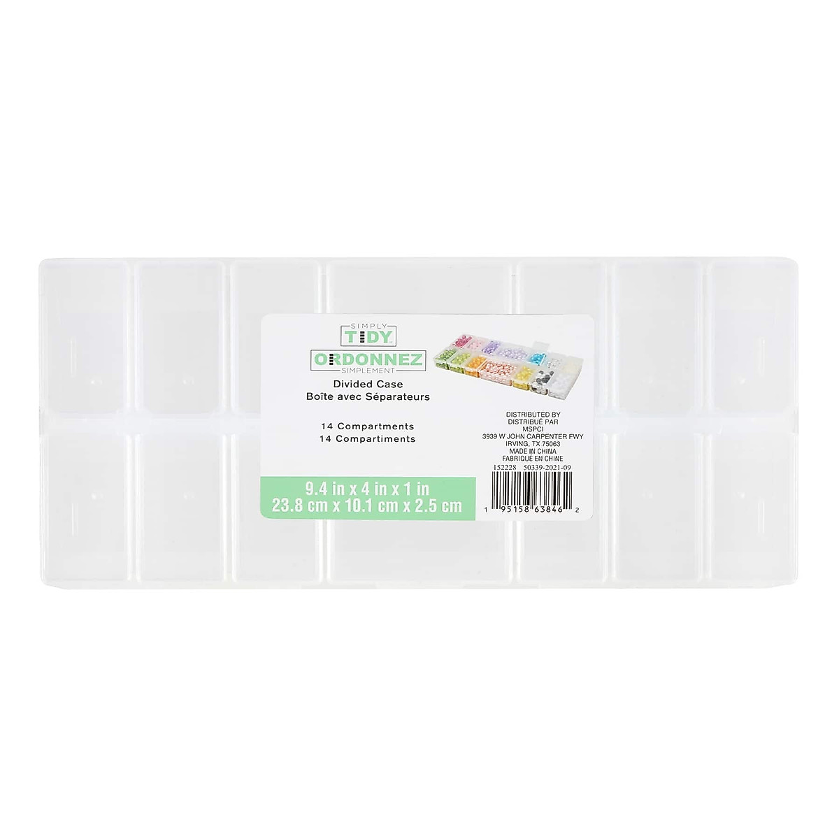 Clear 14-Compartment Flip Top Bead Organizer by Bead Landing™