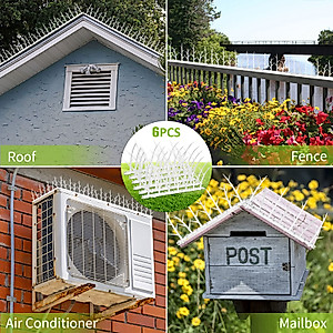 Protecker Bird Spikes, Pigeon Squirrel Spike Strips for Cat Raccoon Animals Repellent to Keep Off Crow, Fence Spikes Defend Birds and Railing Roof