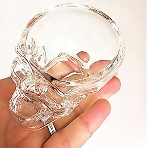 Tvoip 2PCS Kitchen & Dining Entertaining Glassware Drinkware Old Fashioned Glasses Skull Cup for Serving Scotch Whiskey Mixed Drinks (2)