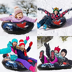 Snow Tube Inflatable Snow Sled - 47 inches Heavy-Duty Snow Tube for Adults, Super Thick 0.7mm PVC Snow Tubes Inflatable Float for Winter Outdoor Sledding, Perfect Christmas/New Year Gift