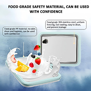 XTQINJIN Rolled Ice Cream Maker,Food Grade Stainless Steel Household Ice Cream Pan,Homemade DIY Ice Cream,Smoothies, Frozen Yogurt Rolls, Ideal for Family Hands-on Activities (Light Green)