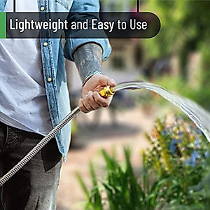 UNCO- Short Garden Hose, 3 Feet, Heavy Duty Stainless Steel Hose, Water Garden Hose, Metal Garden Hose, Outdoor Garden Hose, Non Kink Hose, Durable Garden Hose, Flexible Hose, Lightweight Hose.