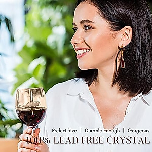 OMITA Colored Crystal Wine Glasses with Stem, Set of 4, Hand-Blown 15.72 oz - Italian Style for Red & White Wine - Elegant Drinkware for Parties & Gifts