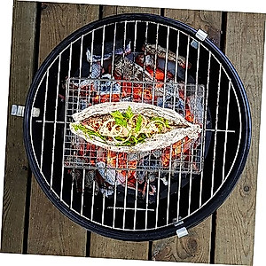 IFANLANDOR 1 Pc Stainless Steel Grill Grilling Grid Roasting Rack Charcoal Grill Grate BBQ Wire mesh Stainless Steel mesh mat Smoker mesh Grate Charcoal BBQ Barbecue Mesh Camping Smoky