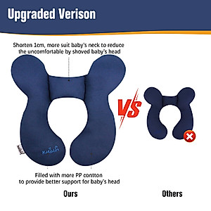 KAKIBLIN Baby Travel Pillow, Infant Head and Neck Support Pillow for Car Seat, Pushchair, for 0-1 Years Old Baby (Blue)